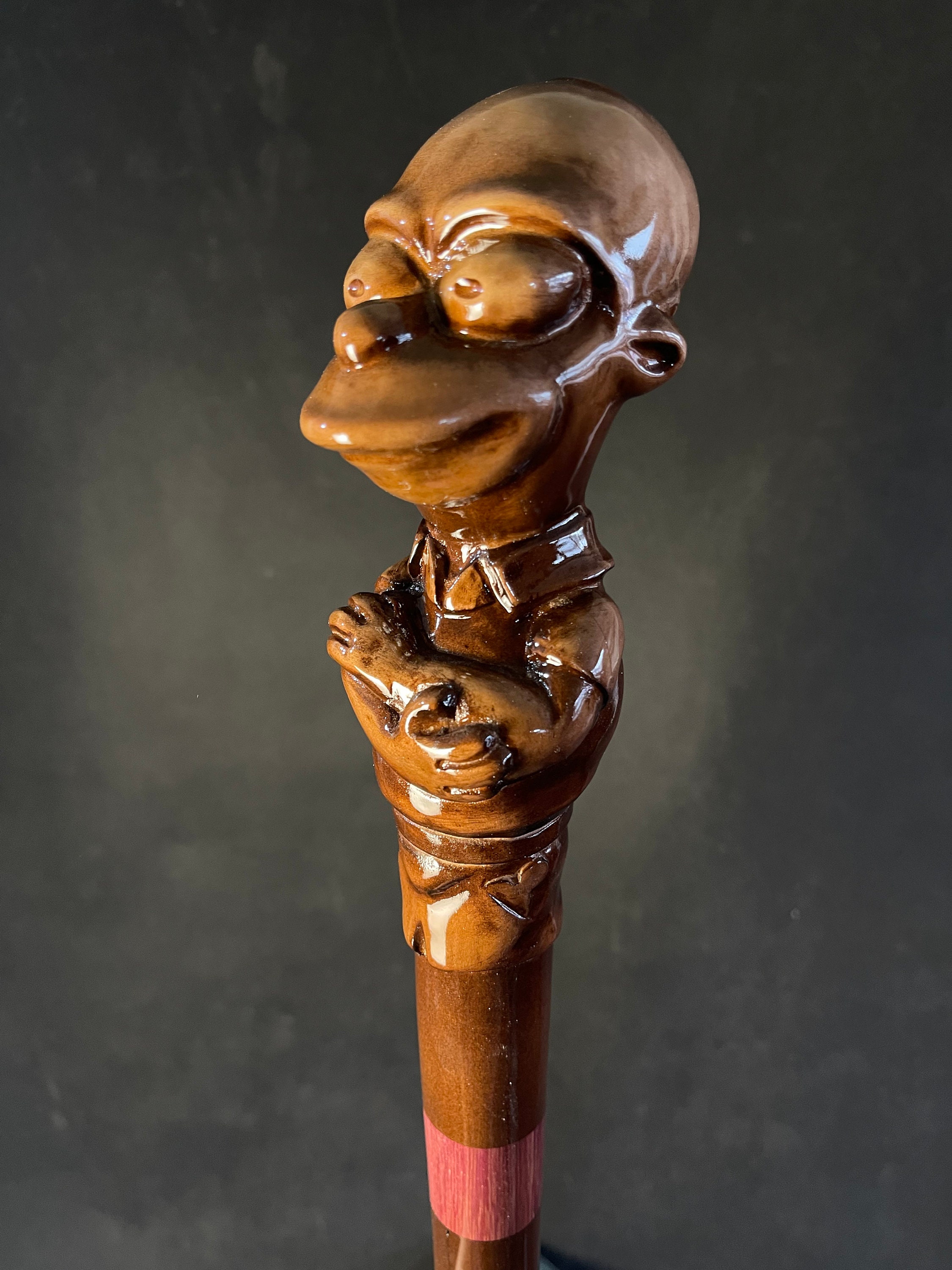 Homer Walking Stick, Walking Cane, Cane for Costume Parties, Carved ...