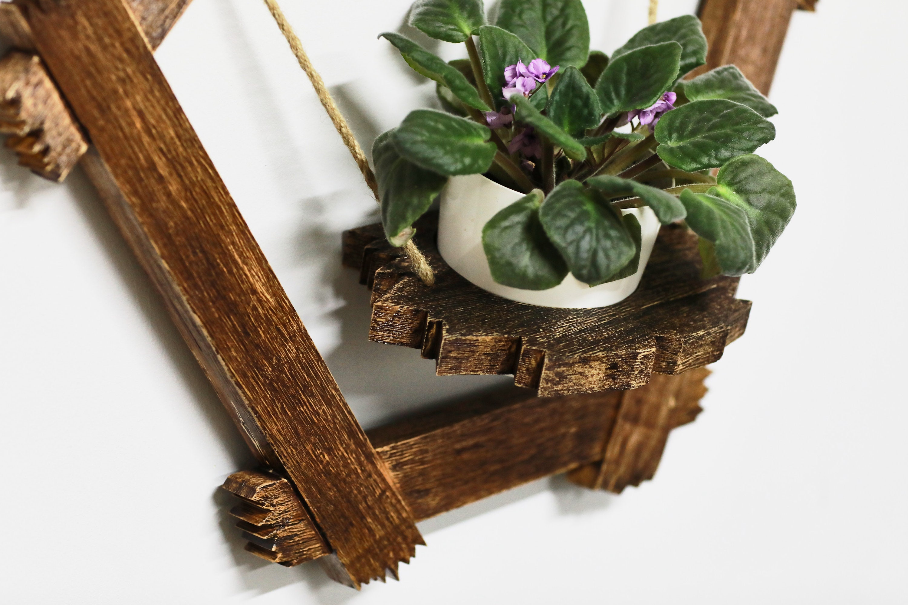 Wooden Sconce for Plants Wall Flower Pot Boho - Etsy