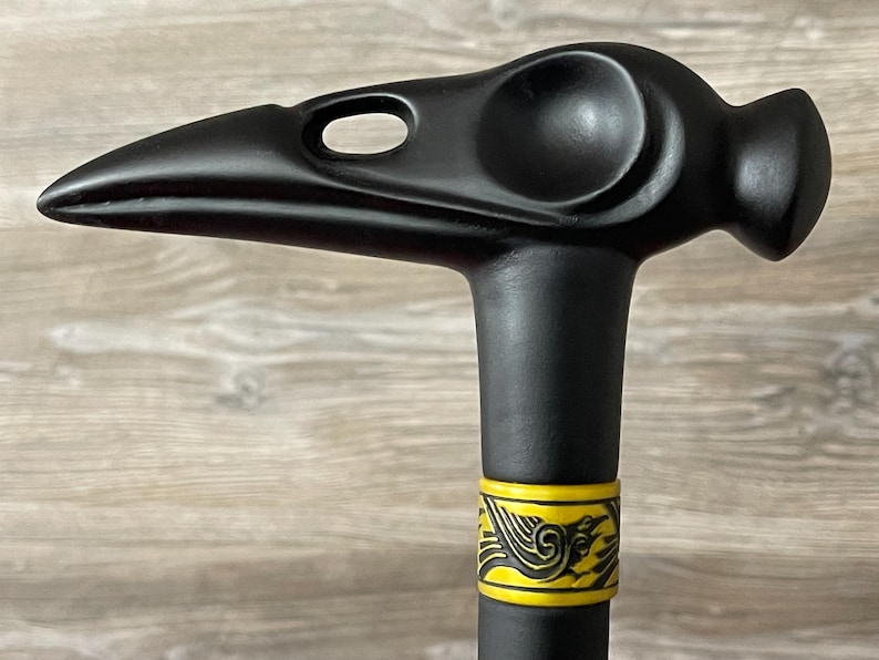Black Raven Cane Walking Stick Wood Wooden Cane Handcarved Carving ...