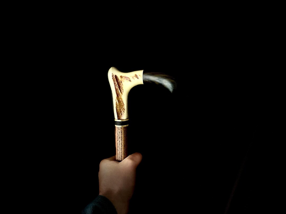 Exclusive Walking Stick Bog Oak- Gift for A Man or A Woman. A Unique ...