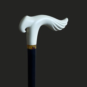 White Bird Cane Walking Stick Wood Wooden Cane Handcarved Carving ...