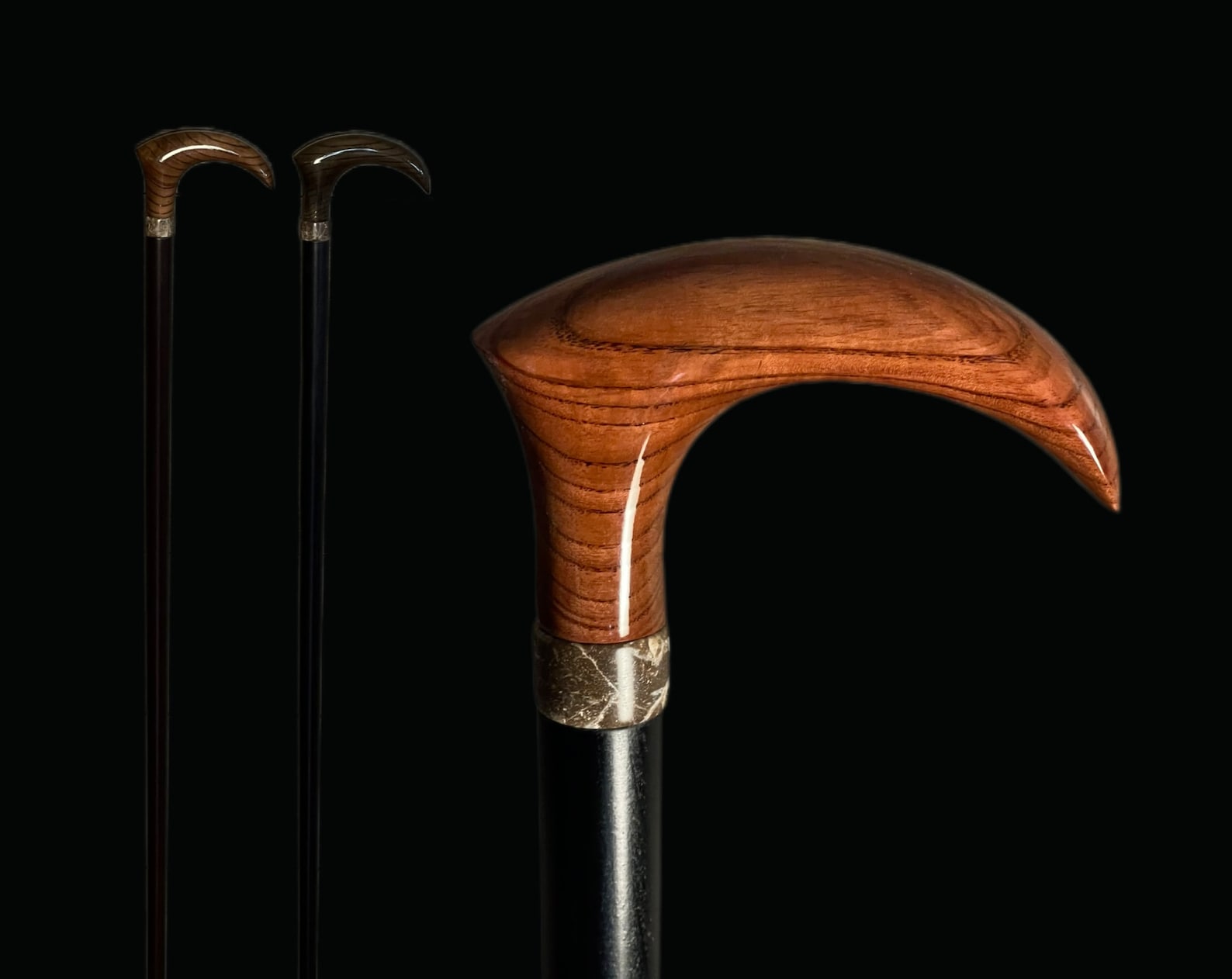 Elegant Cane With Marble Insert. Walking Cane Made of Natural Wood and ...
