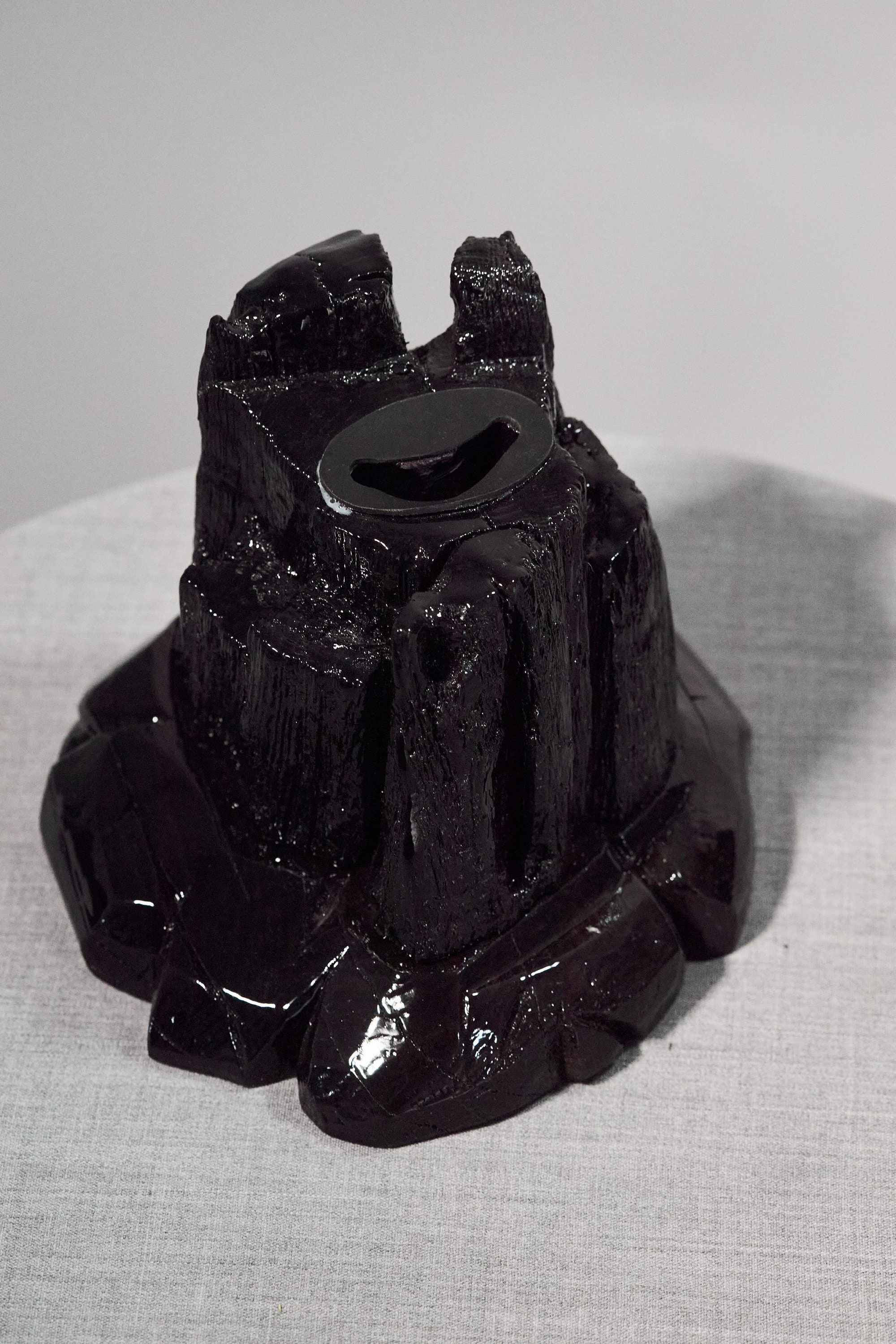 Carved Dragon Bog Oak Set With Extra Long Horn and Stand for - Etsy