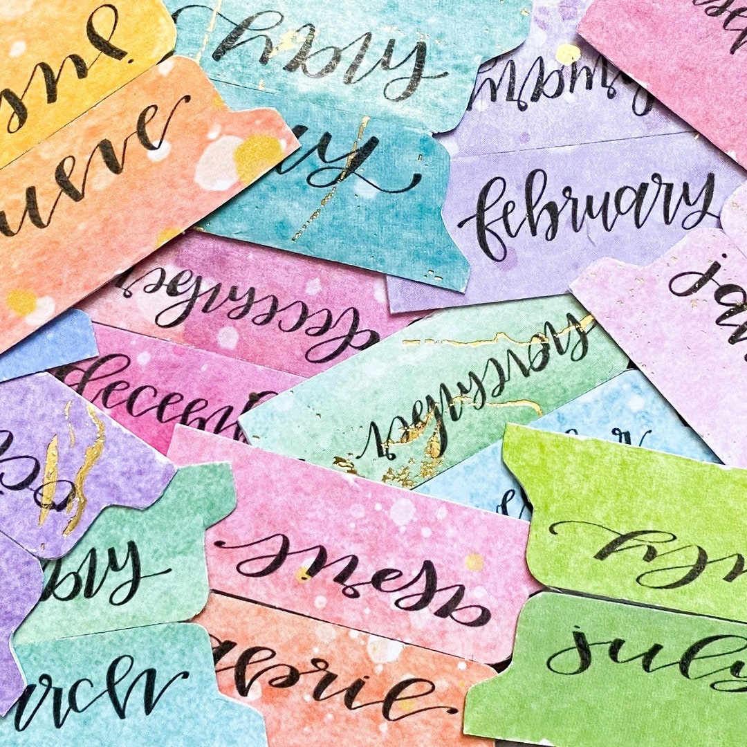ADHESIVE Watercolor Planner Tabs | Planner Tabs | Monthly Tabs ...