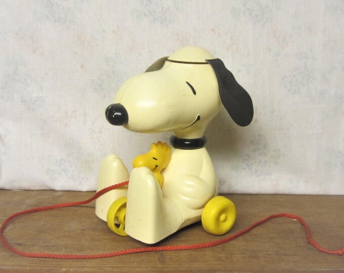 1972 Snoopy Copter Hasbro Snoopy & Woodstock Pull Toy 70s Peanuts Gang ...