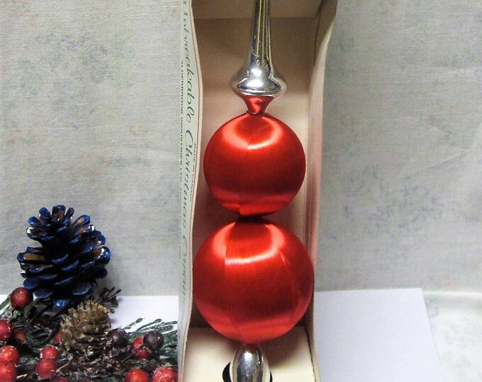 Satin Sheen Tree Topper by Alderbrook Red & Silver Xmas Topper 70s ...