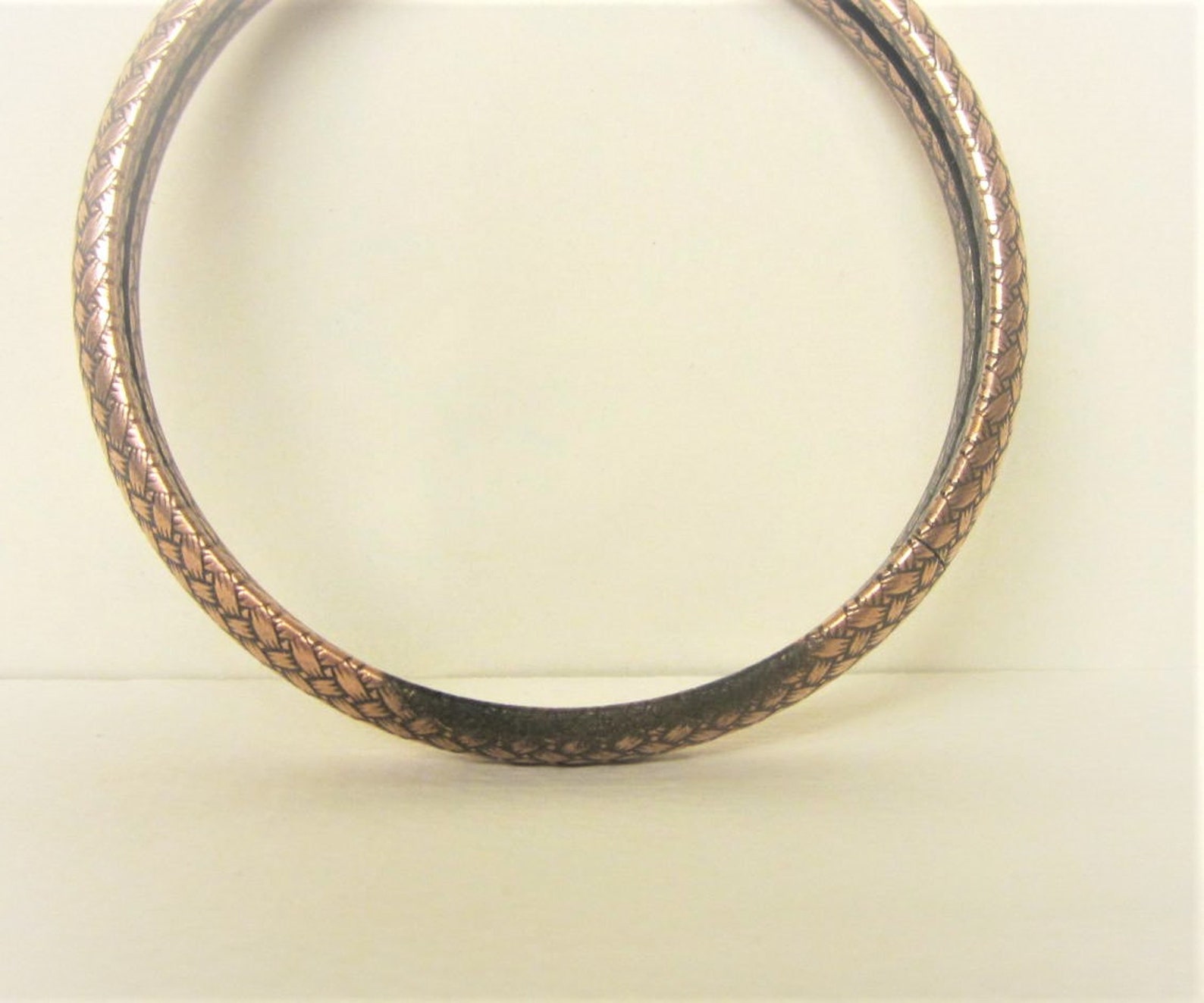 80s Copper Bangle Vintage Basketweave Copper Bangle Bracelet | Etsy