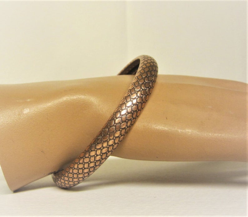 80s Copper Bangle Vintage Basketweave Copper Bangle Bracelet | Etsy