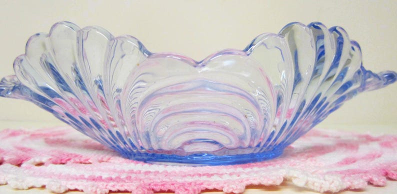 40s Cambridge Glass Relish Dish Caprice Moonlight Blue Glass Handled ...