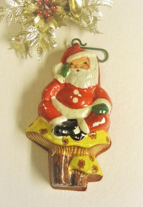 60s Santa Ornament Aisa Molded Plastic Ornament Santa Claus - Etsy