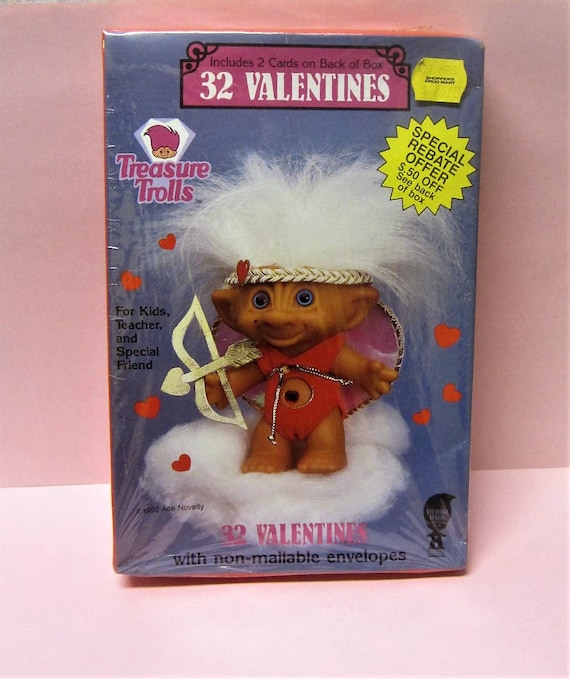 Trolls Valentines Cards Box Set 1992 Valentines Card Pack 32 | Etsy
