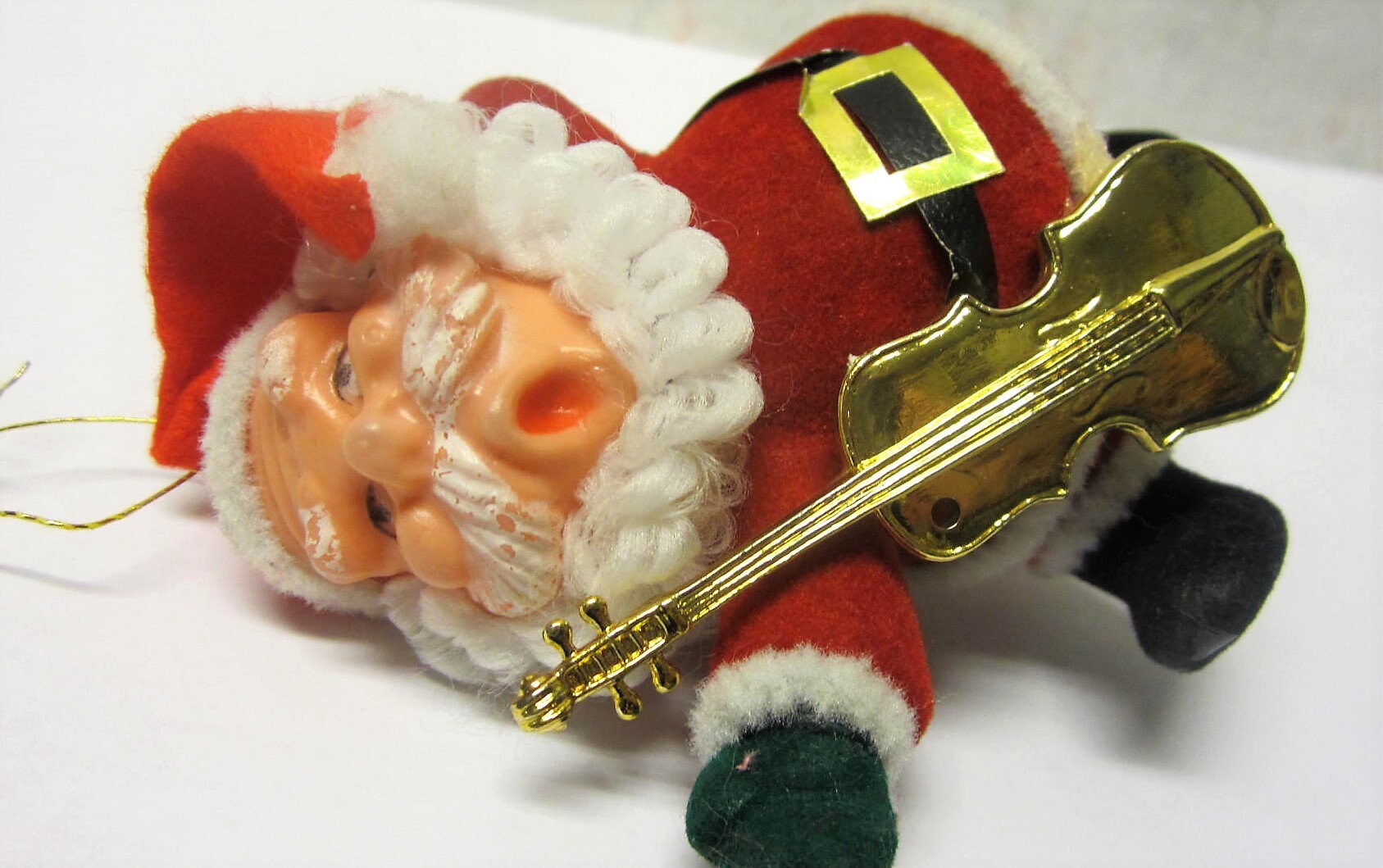 Flocked Santa Claus 60s Christmas Santa Ornament Santa | Etsy