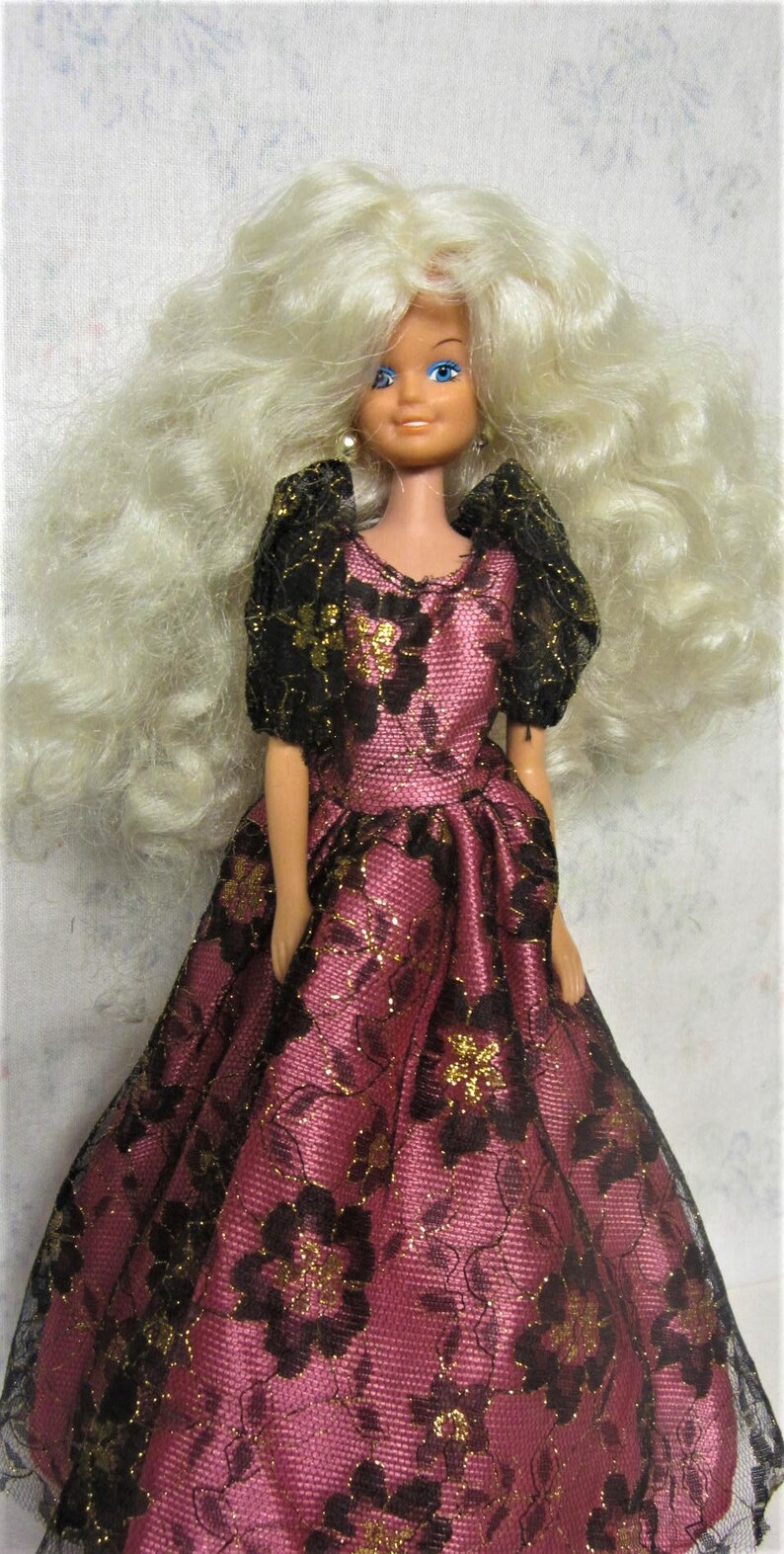 1987 Totsy Doll Blonde Sandi Totsy Black Lace Gown Totsy Magic - Etsy