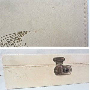 Cheney Jewelry Box Cream With Red Velvet & Satin 60s Vinyl Jewel Box ...