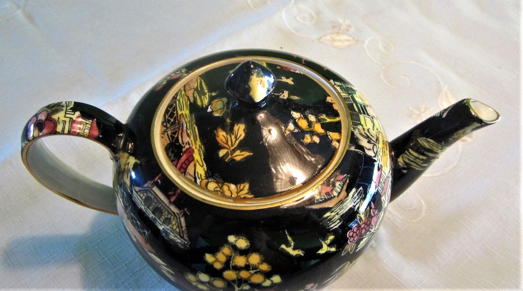 Royal Winton Pekin Black Chintz Teapot 1940s Albans Teapot | Etsy Canada