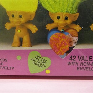 Trolls Valentines Cards Box Set 1992 Treasure Trolls Card Pack 42 Cards ...