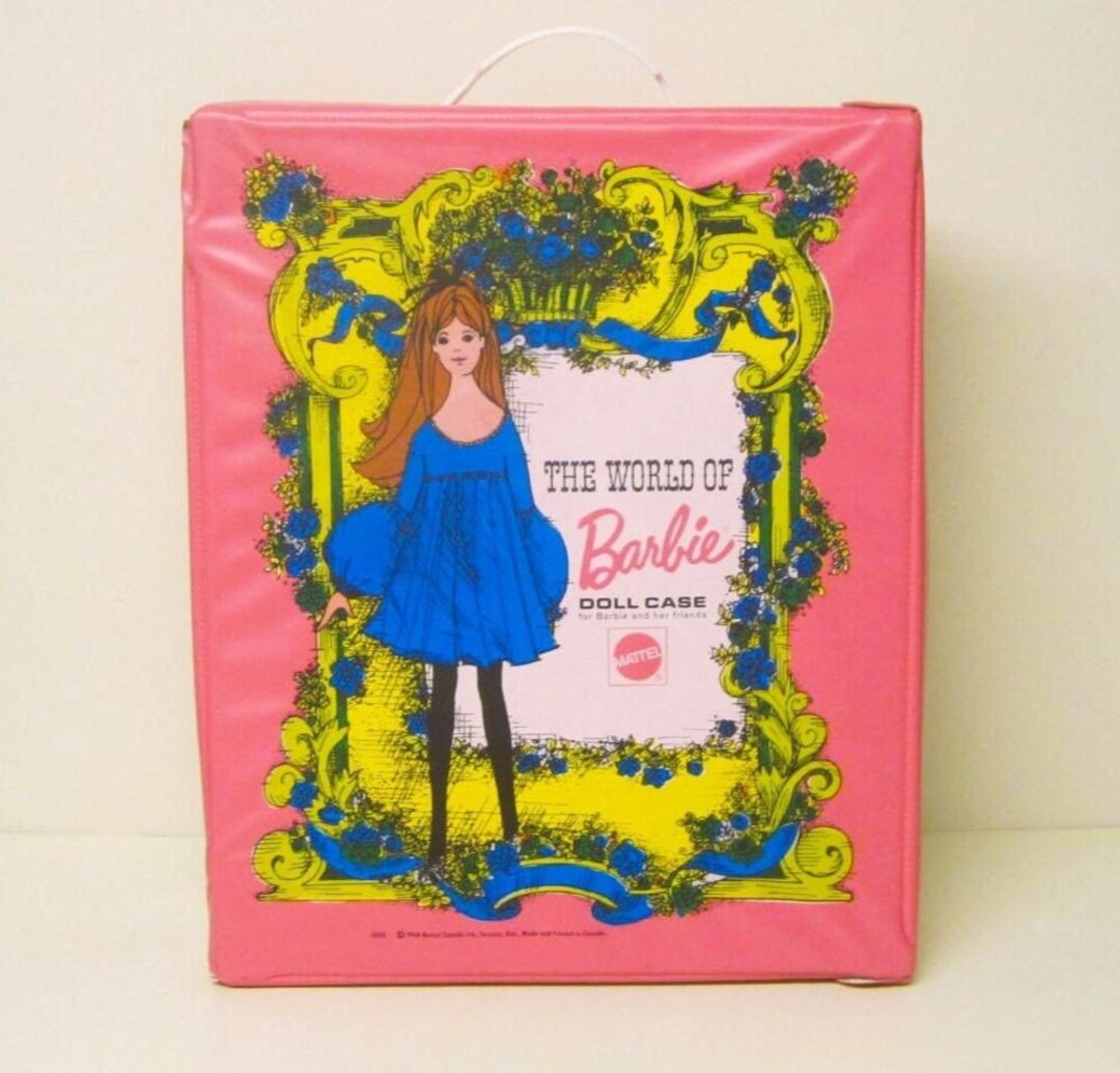 1968 Barbie Doll Case Pink Vinyl Case Canadian Issue Mattel Canada 60s ...
