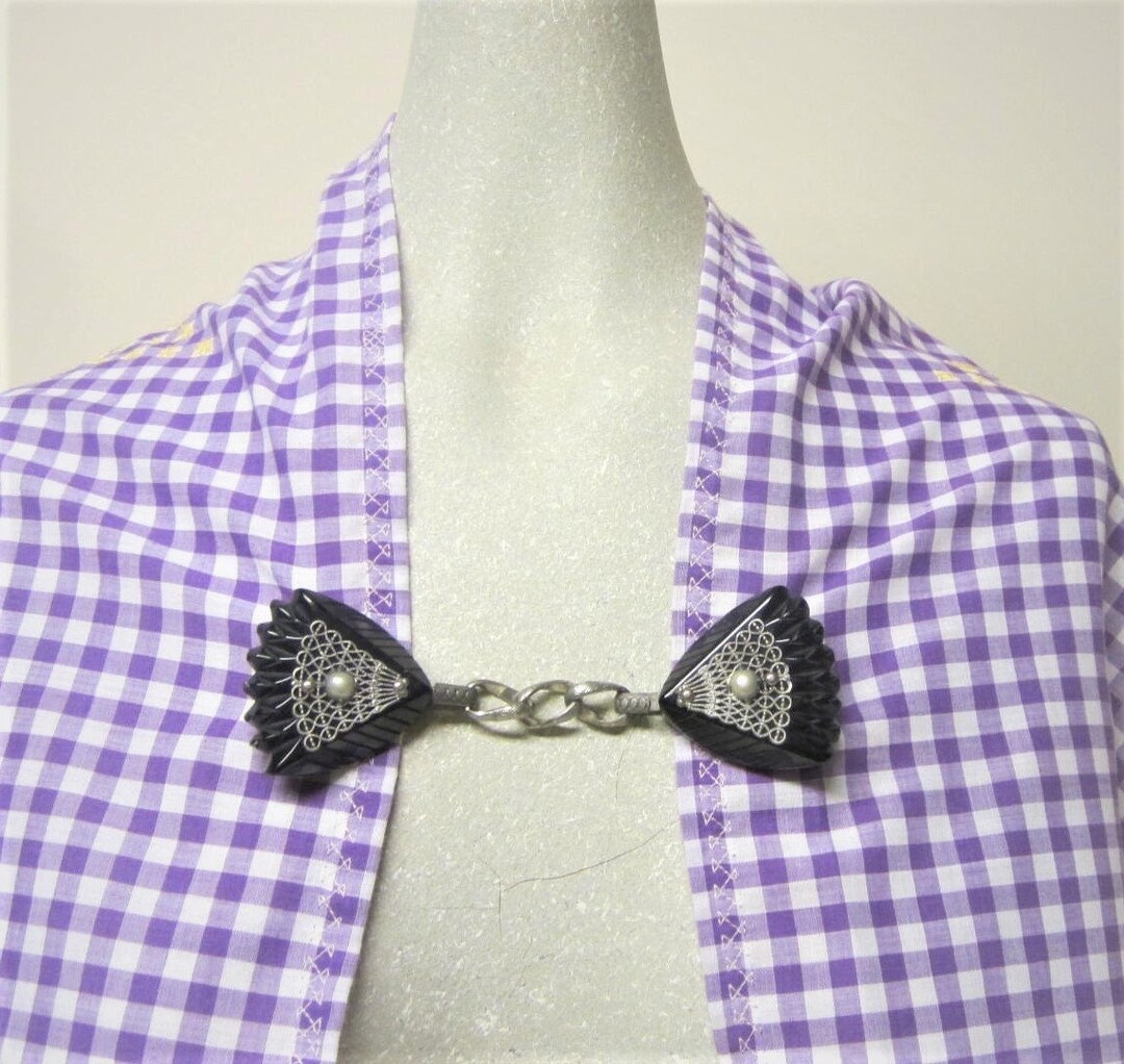 1910s Cloak Clasp With Pearl & Filigree Accents Antique Cape Fastener ...