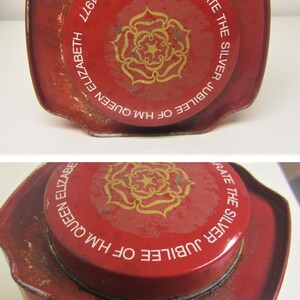 1977 Queen Elizabeth II Tin Silver Jubilee Tin Box 70s Queen Elizabeth ...