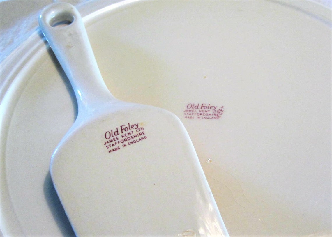 Foley Cake Plate & Server Fall Floral Old Foley Cake Platter - Etsy