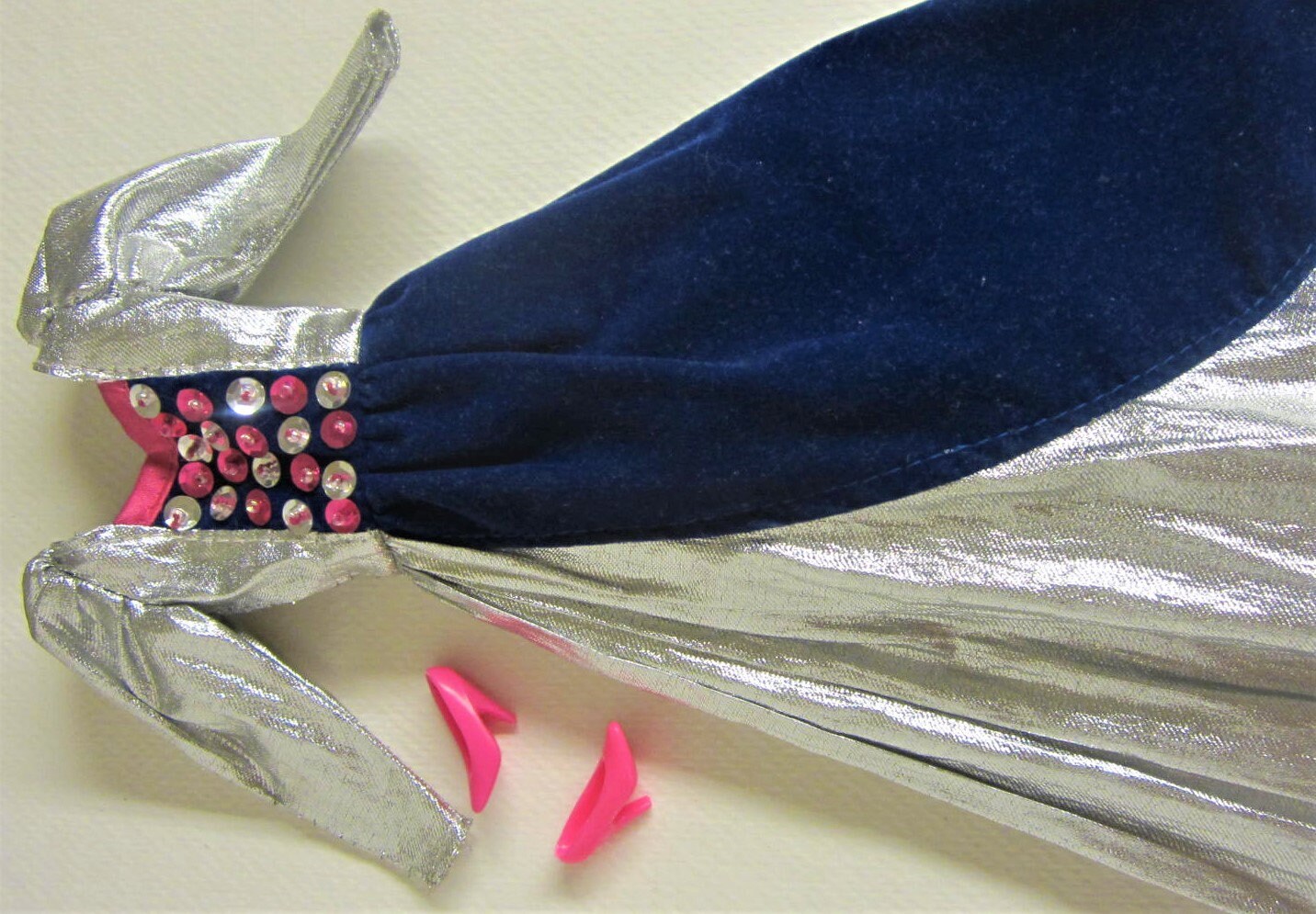 Barbie Silver Gown Vintage Barbie Metallic Dress Silver & Blue - Etsy ...