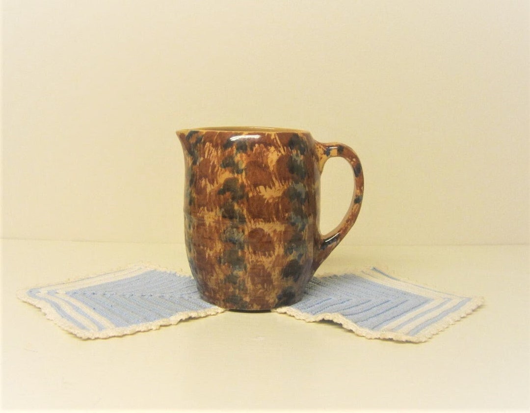 Medalta Pitcher 1950s Speckle Jug 5 Inch Tall Brown & Blue Pitcher ...