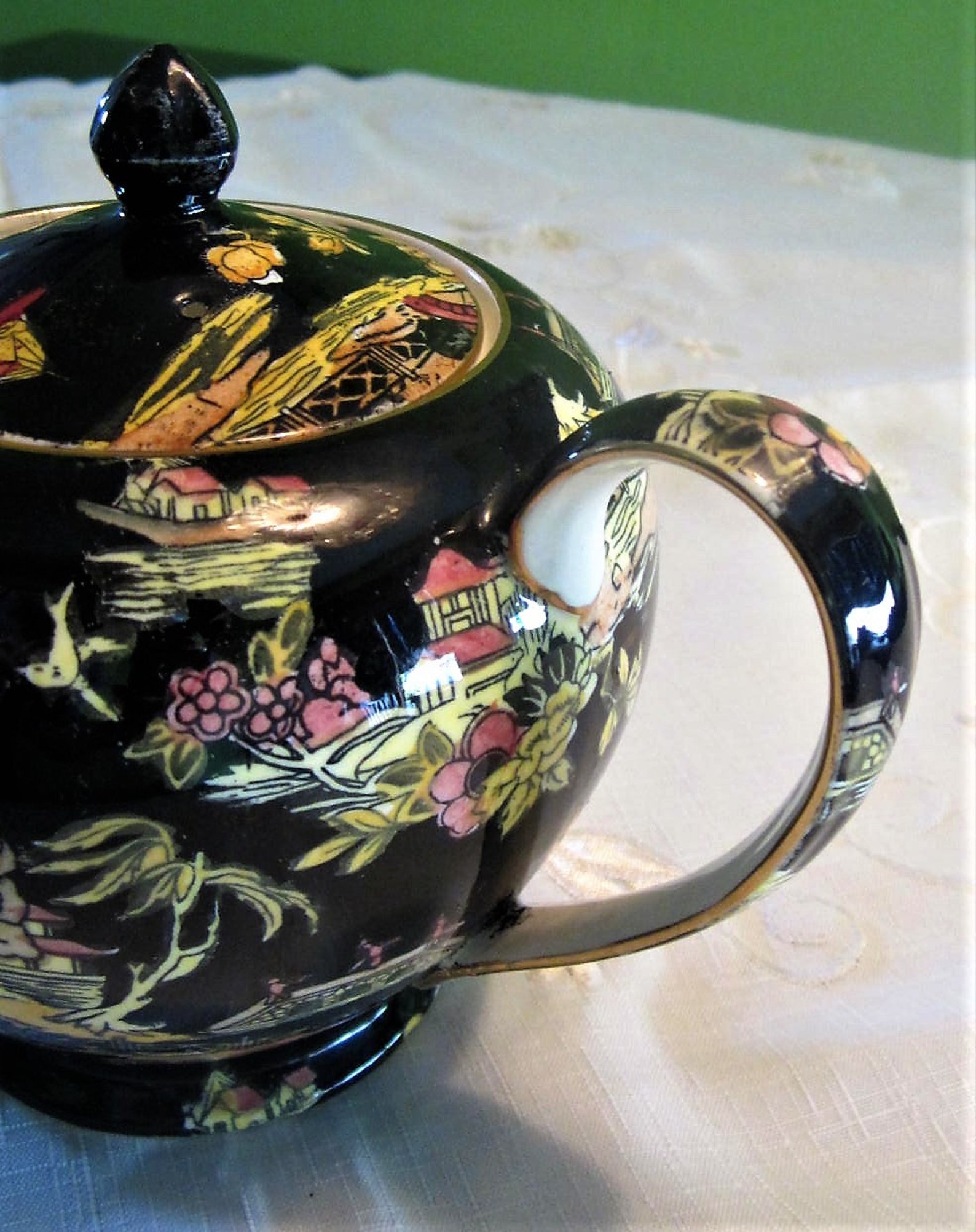 Royal Winton Pekin Black Chintz Teapot 1940s Albans Teapot - Etsy