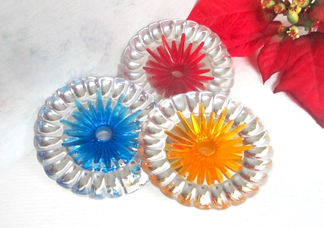 Double Glo Tree Light Reflectors Set of 3 Foil & Plastic Xmas ...