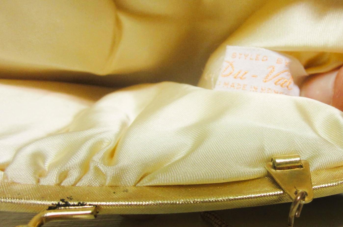 Du Val Gold Evening Bag 60s Gold Fabric Purse Kiss Lock Closure Vintage ...