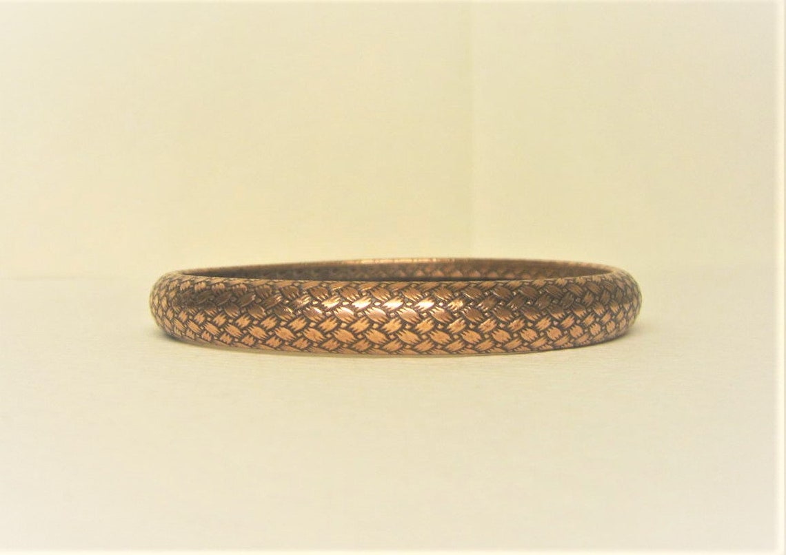 80s Copper Bangle Vintage Basketweave Copper Bangle Bracelet | Etsy