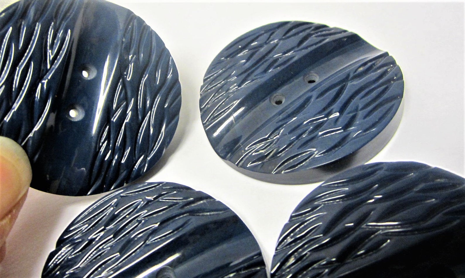 Dark Blue Buttons 48mm 4 Blue Buttons 2 Inch 70s Textured - Etsy