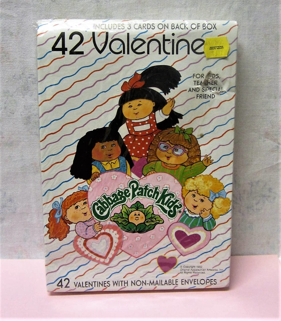 Cabbage Patch Kids Valentines Cards Sealed in Box 1992 Valentines Card ...