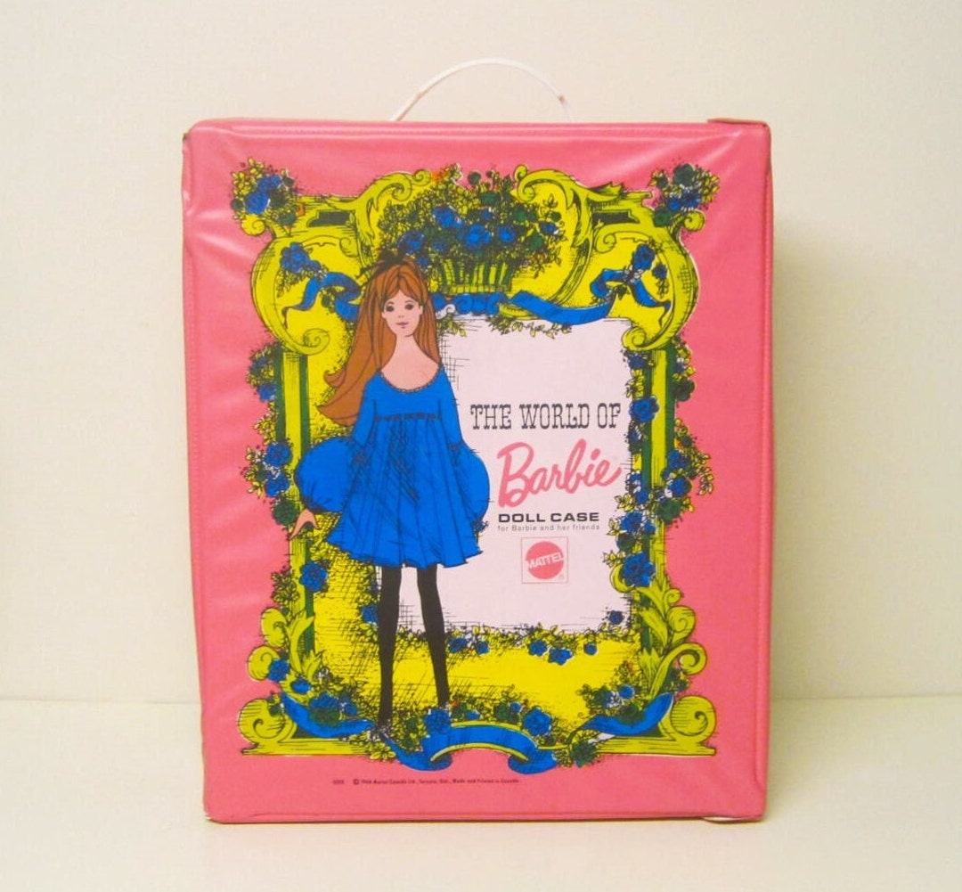 1968 Barbie Doll Case Pink Vinyl Case Canadian Issue Mattel Canada 60s ...