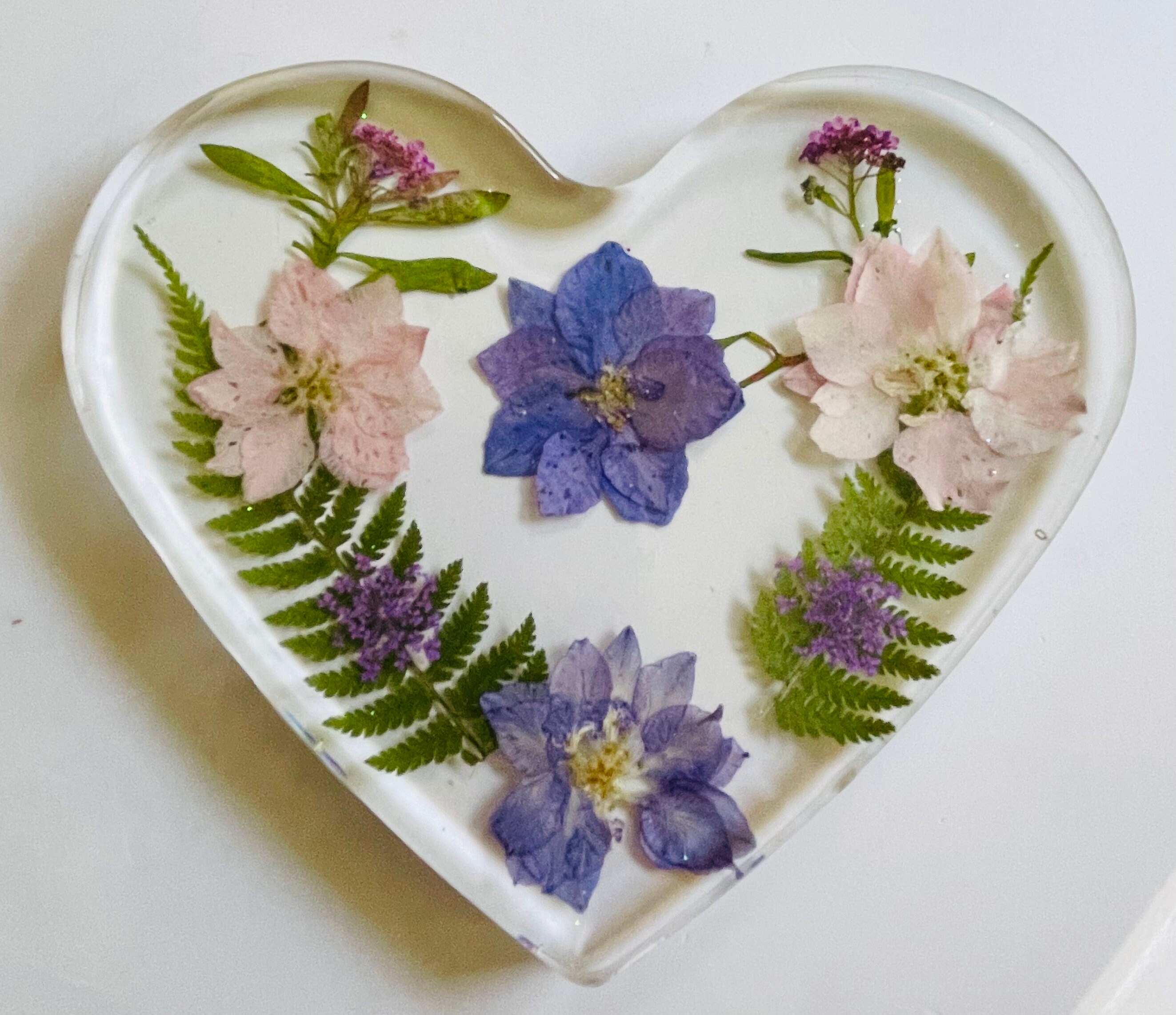 Custom Floral Resin Heart Handmade Resin - Etsy UK