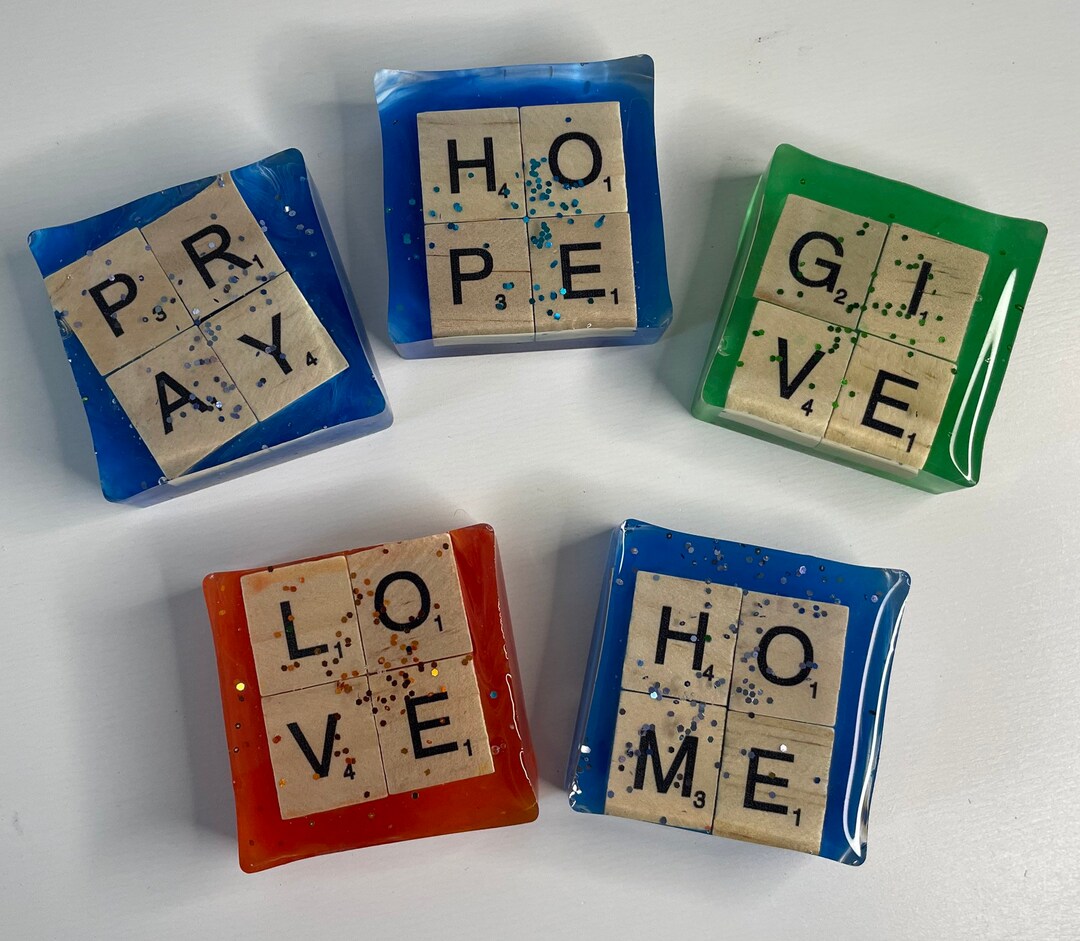 Hope Home Give Love Pray Resin Scrabble Home Decor - Etsy UK