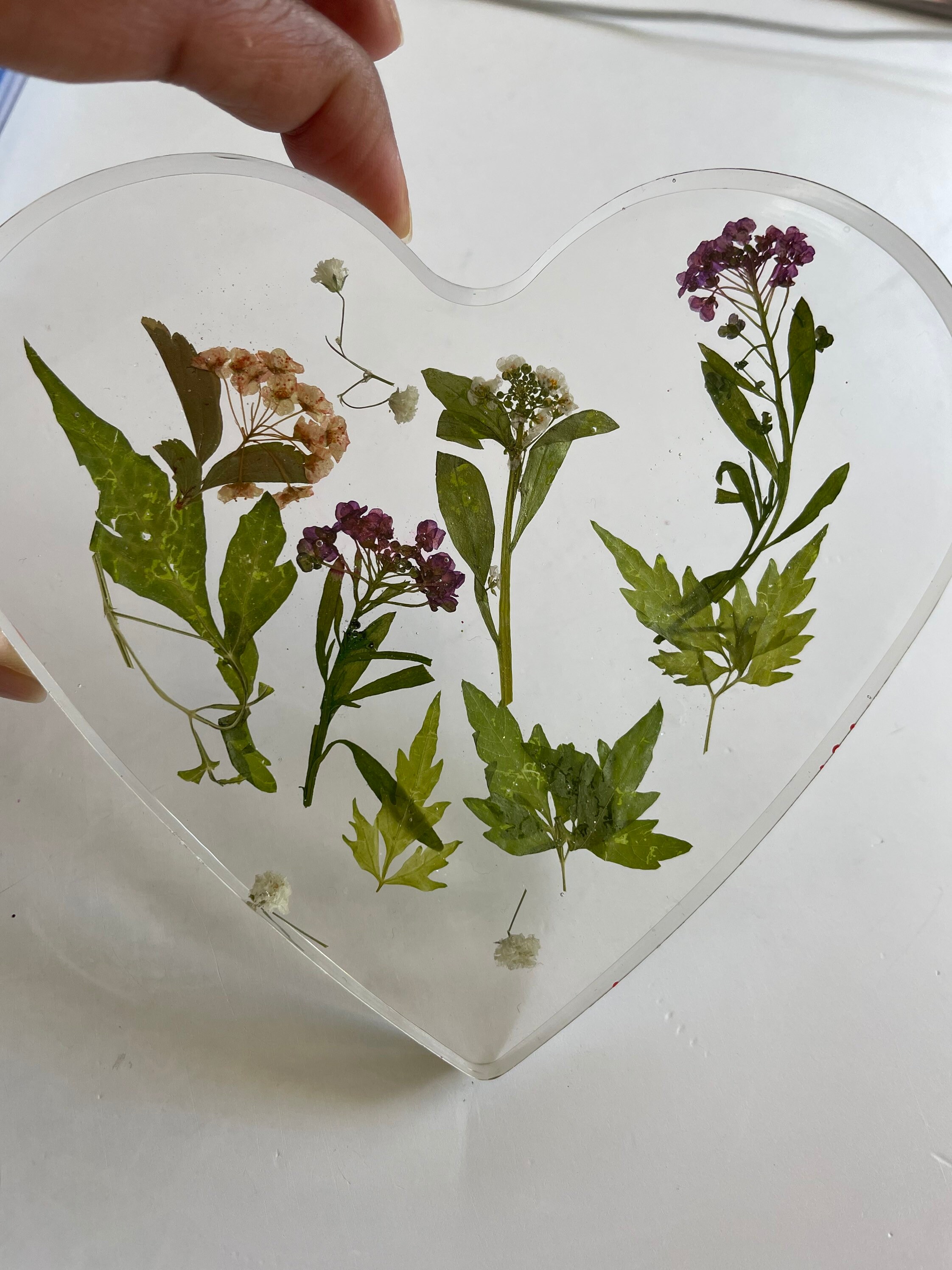 Custom Floral Resin Heart Handmade Resin - Etsy UK