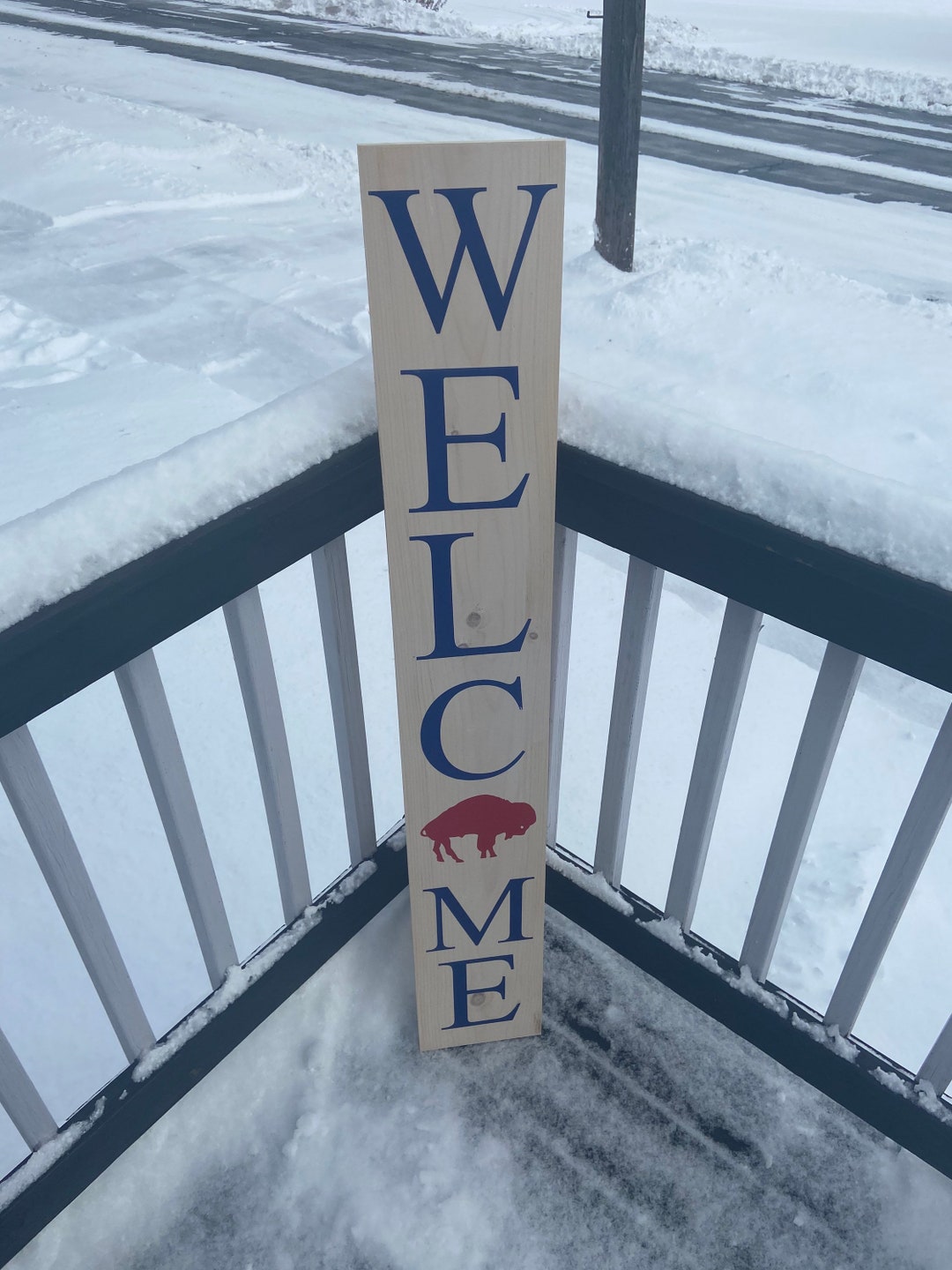 Buffalo Welcome Sign Throwback Buffalo Bills Buffalo Fan Porch Sign ...