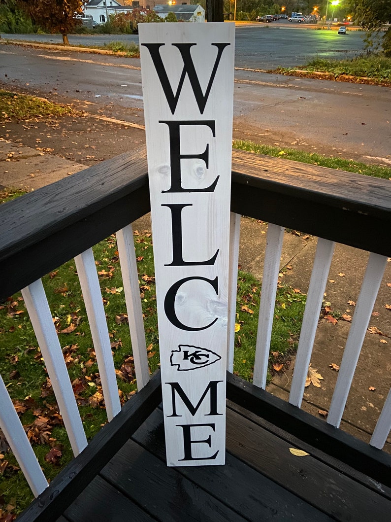 Welcome Kansas City Chiefs Sign | KC Chiefs | Porch Sign | Front Porch ...