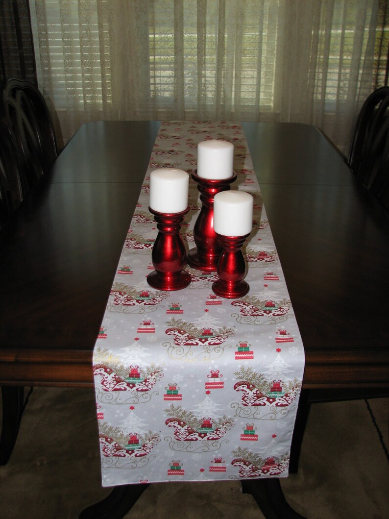 Holiday Table Runner Christmas Table Runner Gold Table - Etsy