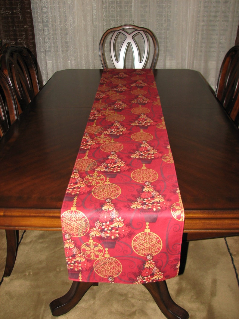 Christmas Table Runner Gold Table Runner Winter Table - Etsy