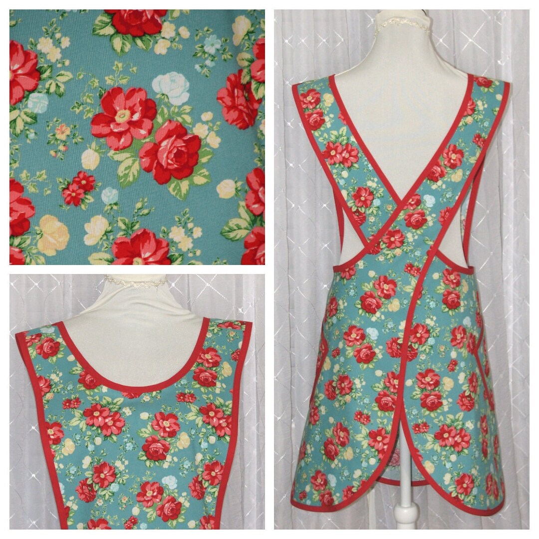 Plus Size Apron, Old Fashioned Apron, Cross Over Apron, Baking Apron ...