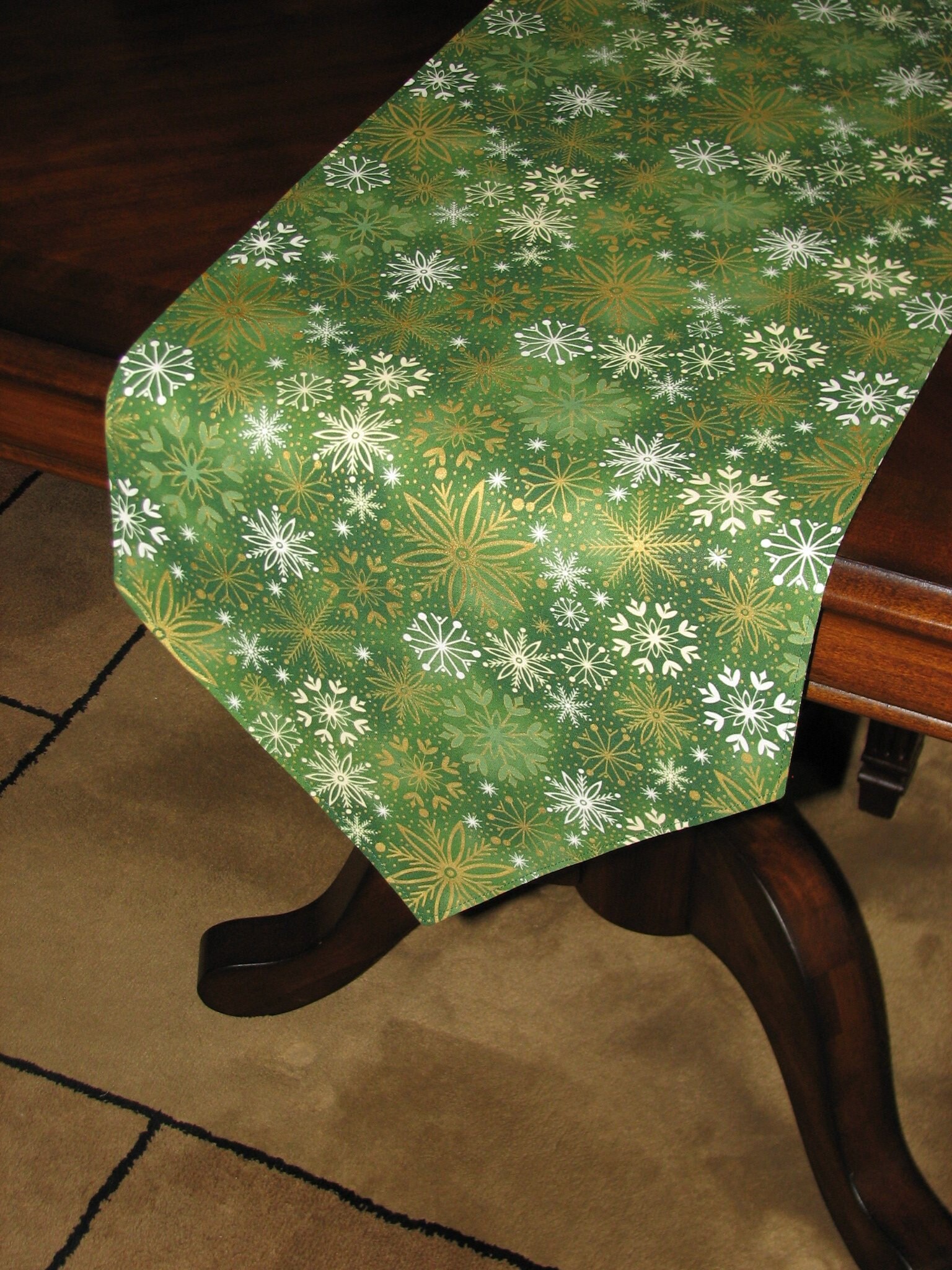 Gold Table Runner Green Table Runner Christmas Table Runner - Etsy