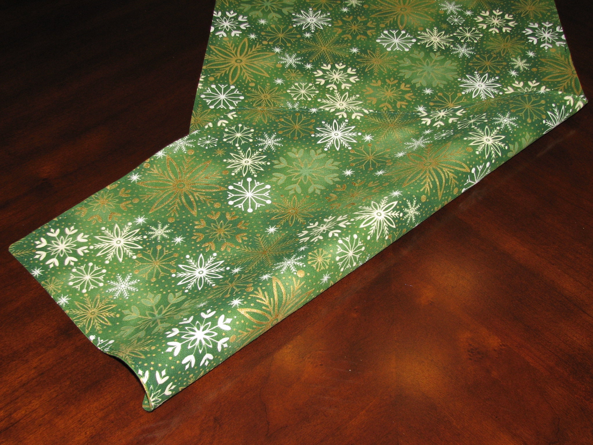 Gold Table Runner Green Table Runner Christmas Table Runner - Etsy