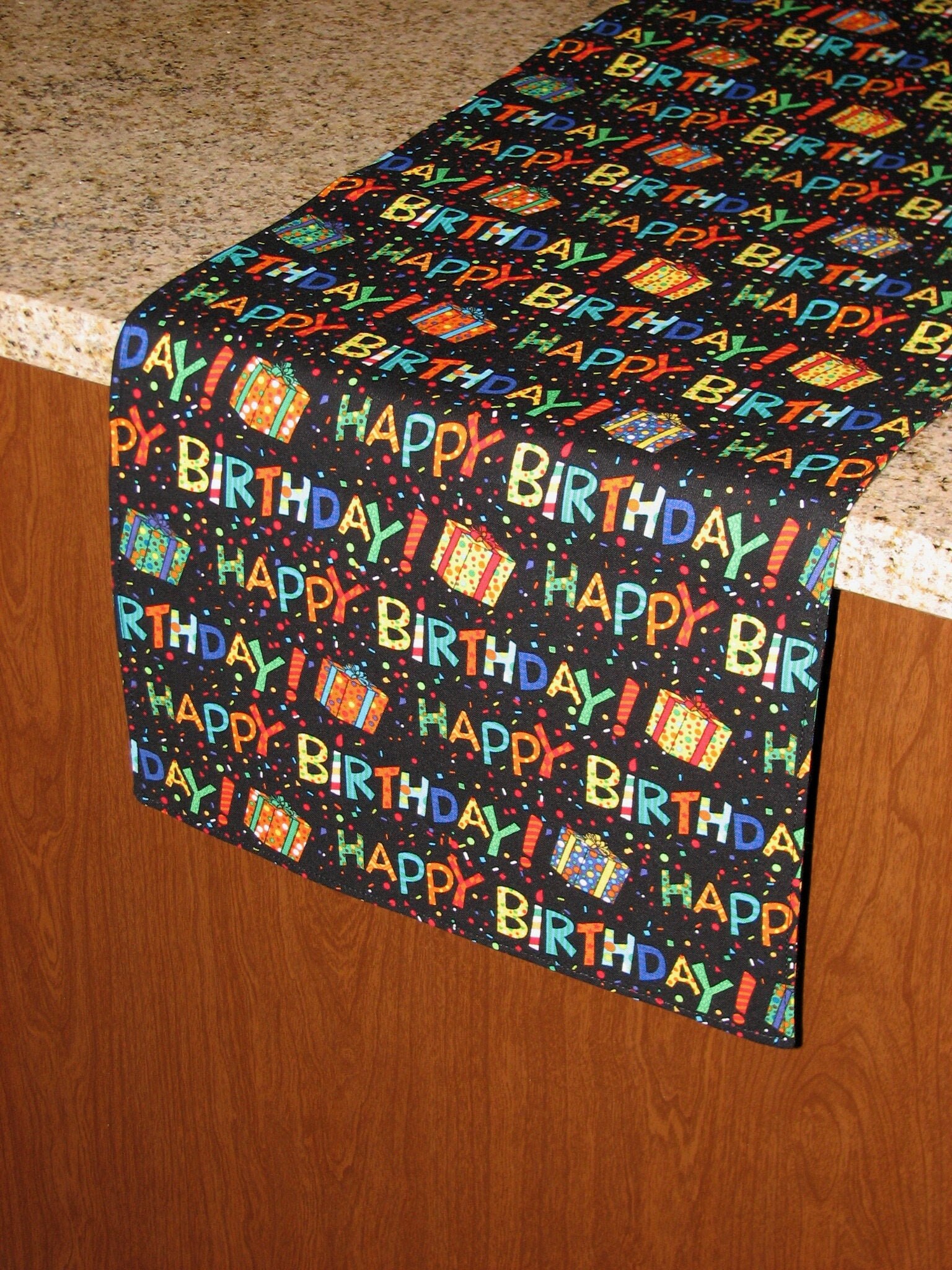 Birthday party table runner Birthday runner Reusable | Etsy