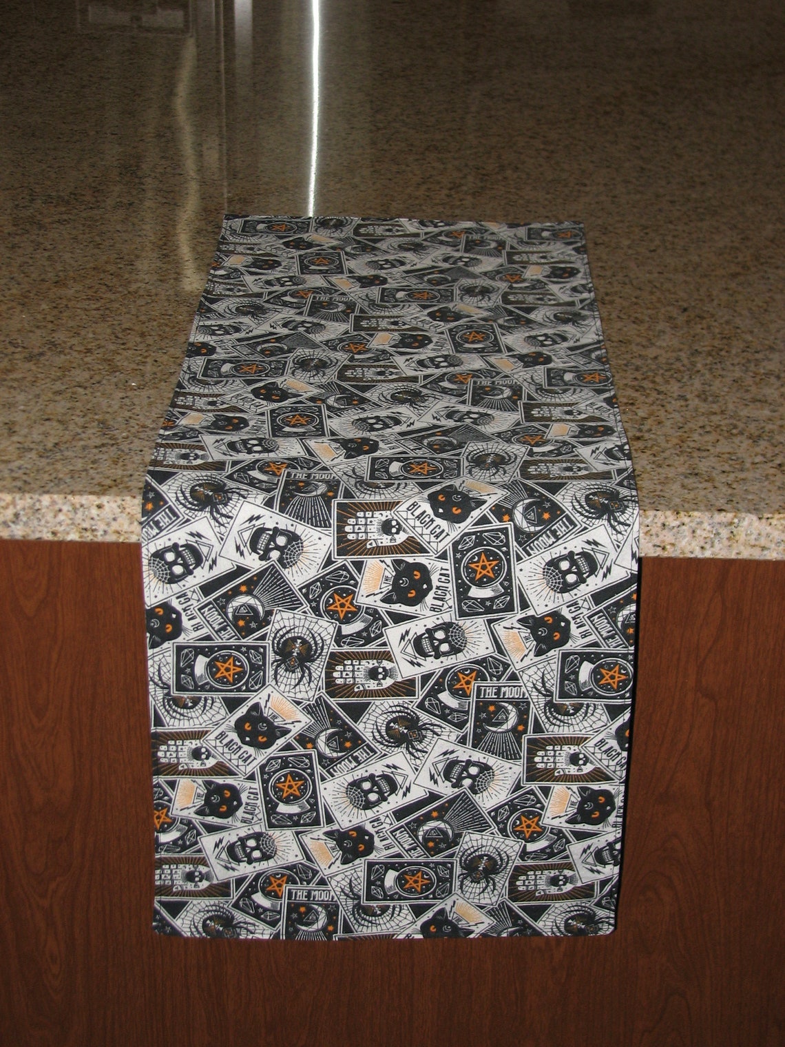 Halloween table runner Creepy Halloween decor Black and | Etsy