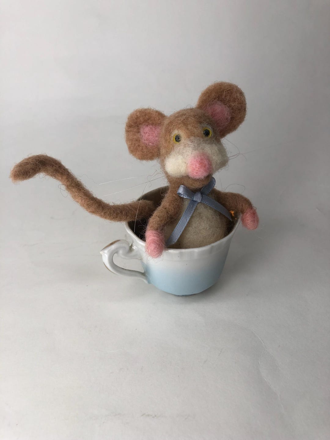 Needle Felted Tea Cup Mouse - Etsy