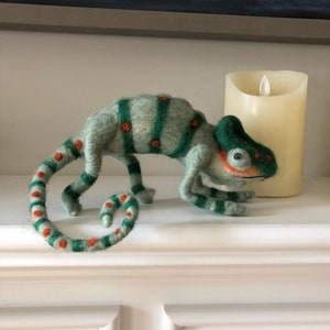 Chameleon, Needle Felt Lizard, Needle Felt Animal, Rain Forest - Etsy
