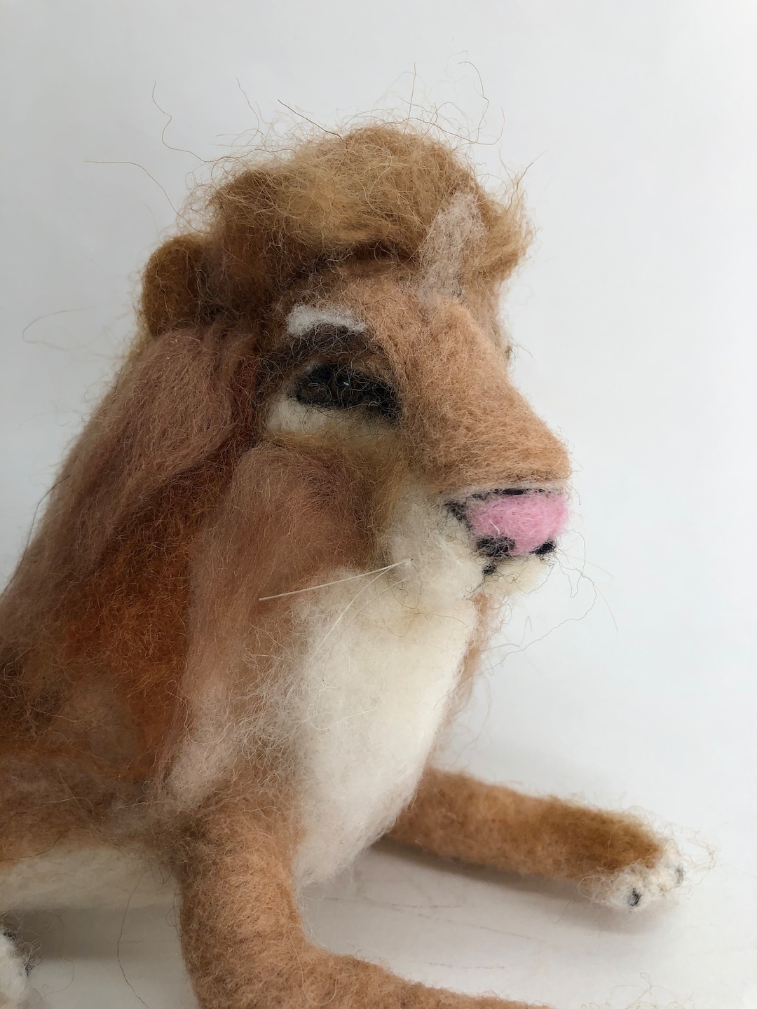 Lounging Lion, Needle Felted Lion - Etsy
