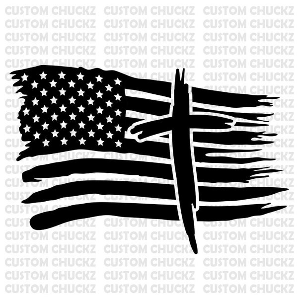 Tattered Flag With Cross Svg - Etsy