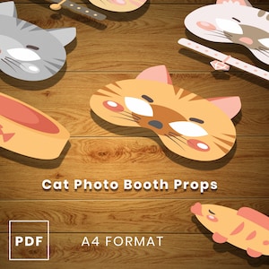 Printable Cat Mask, Cat Photo Booth Props, Cat Party Idea, Kitty Mask ...